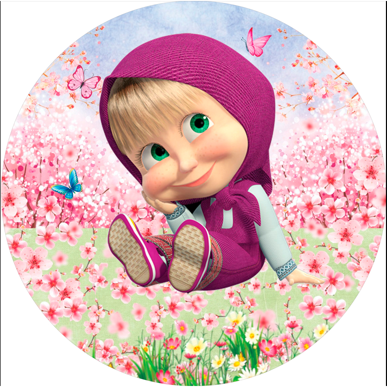 PAINEL DE FESTA TEMA MARSHA R URSO SUBLIMADO NO TECIDO COM ACABAMENTO ...