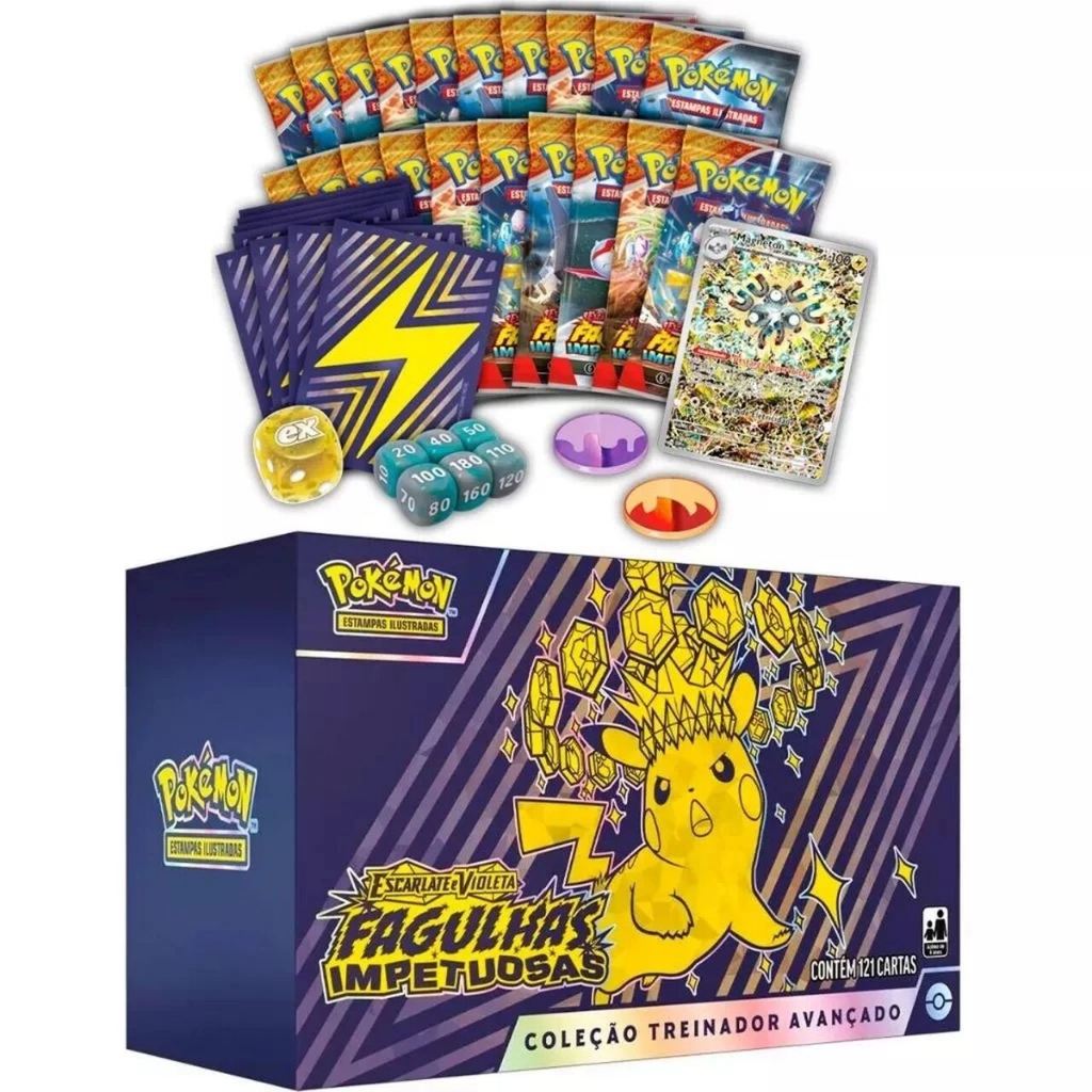Box Coleção Treinador Avançado (ETB) PIKACHU Fagulhas Impetuosas ...