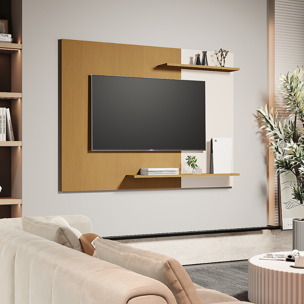 Painel Para TV 50 Polegadas Nicho Suporte Ripado Menfis Promo | Shopee ...