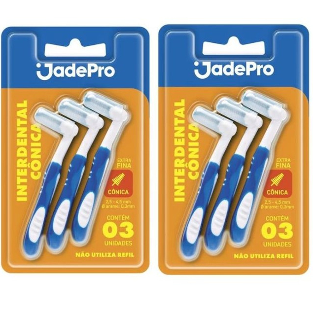 Kit com 3 cartelas Escova Interdental Conica Extrafina com 3 unidades ...