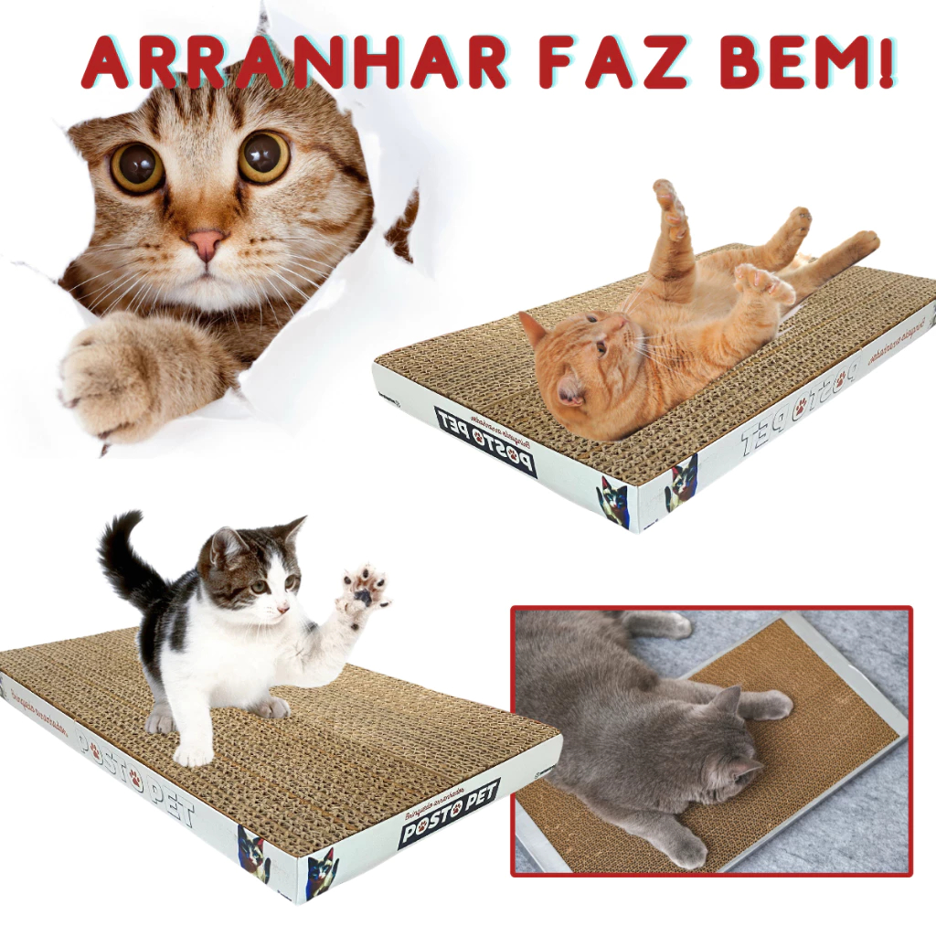 Arranhador De Papelão Para Gatos Evita Arranhar Sofá Móveis | Shopee Brasil