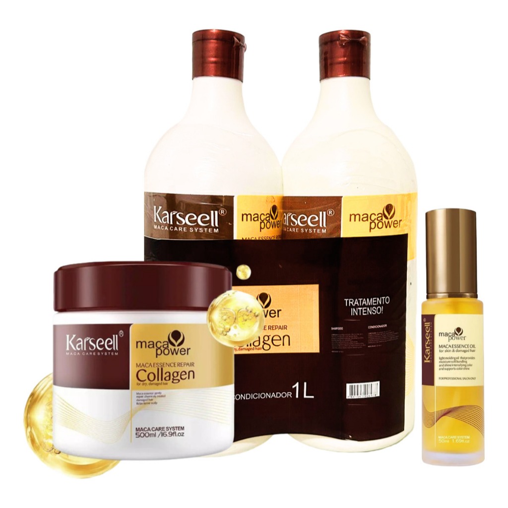 KIT SHAMPOO + CONDICIONADOR + MÁSCARA + ÓLEO KARSEELL | Shopee Brasil
