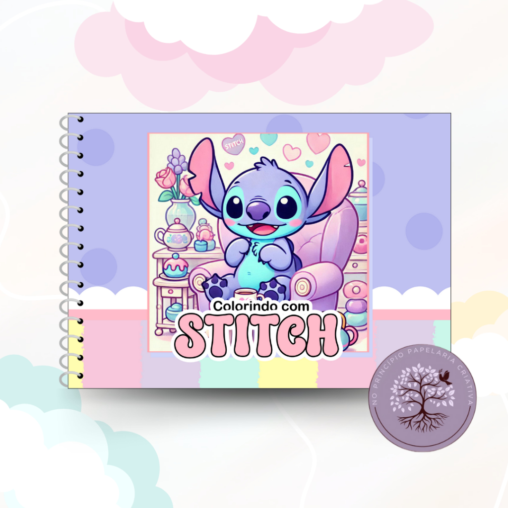 Livro para colorir - Stitch M ou G / 90g ou 120g / Capa Holográfica ou Plástica | Shopee Brasil