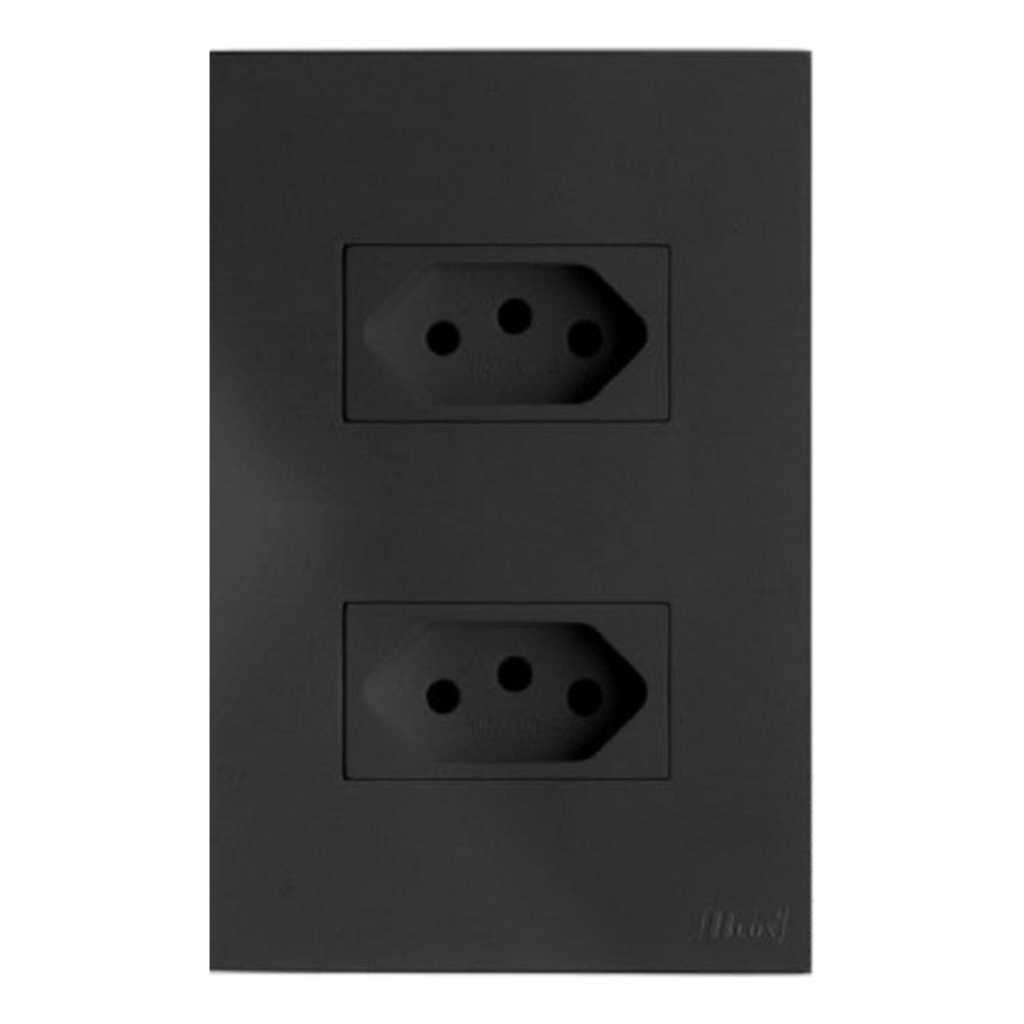 Kit com 5 Conjuntos tomadas duplas 20a Recta Preto Fosco Blux | Shopee Brasil