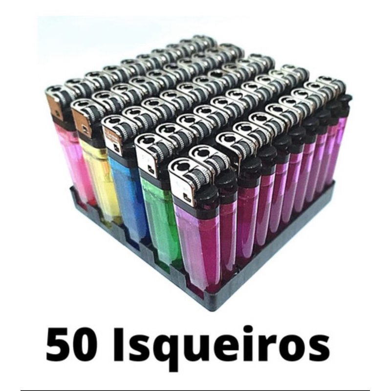 Isqueiro Transparente Hiper, Cx C/50 Unidades | Shopee Brasil