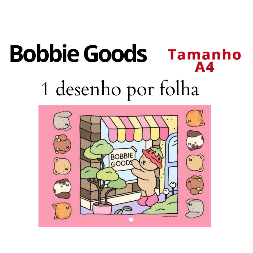 100 Desenhos Bobbie Goods 01 DESENHO POR FOLHA-A4 | Shopee Brasil