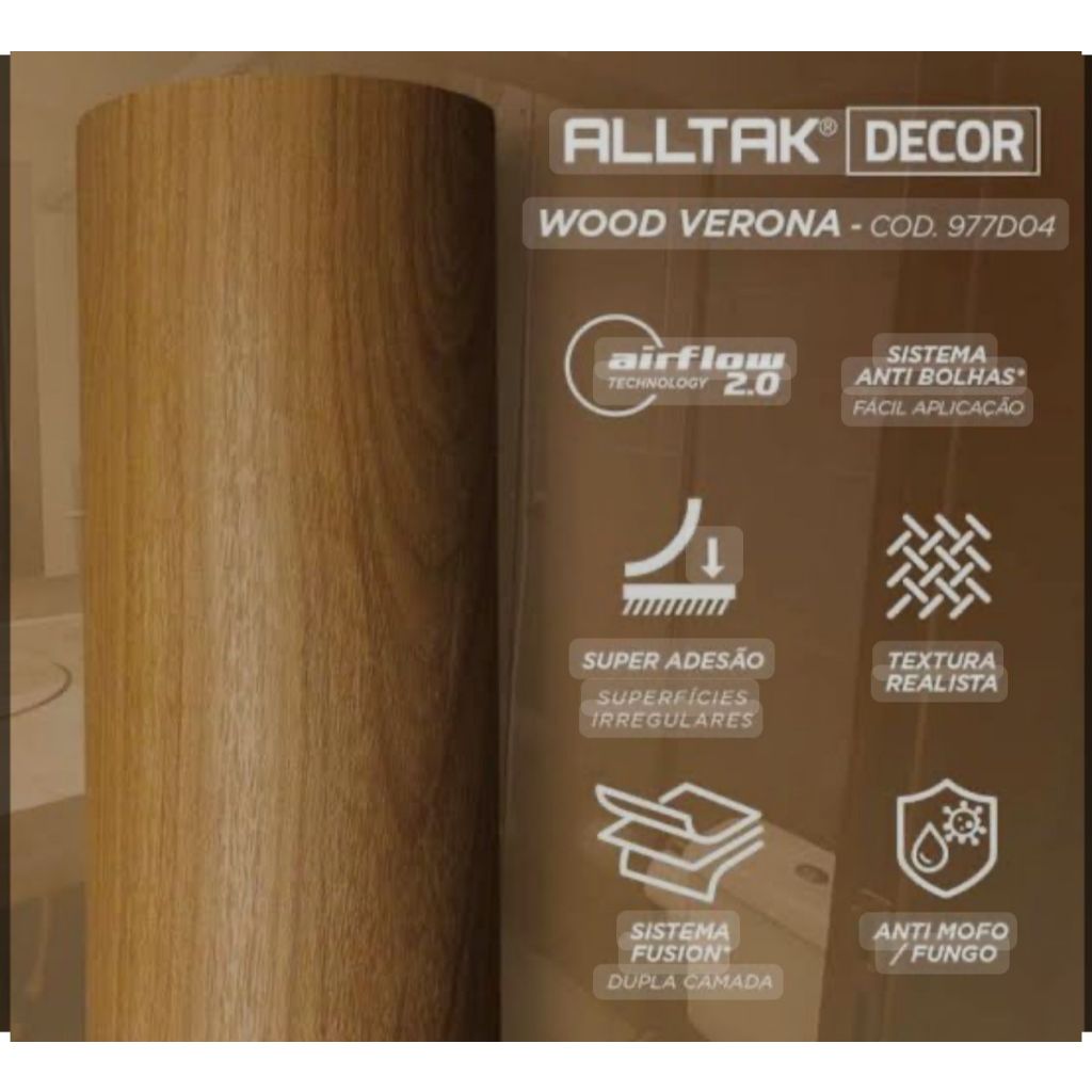 Adesivo Vinil Cor Madeira Verona Rolo Auto Colante Decoração Moderna ...