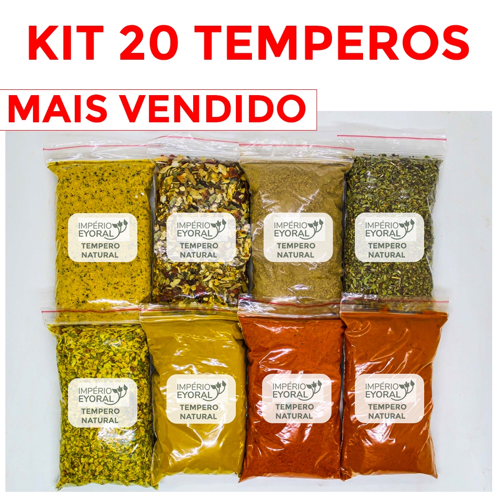 Kit com 20 unidades de Temperos e Condimentos para sua Cozinha mais ...