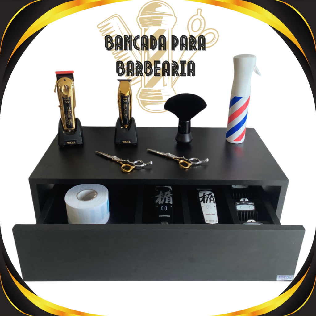 Mini Bancada Balcão Console Para Barbearia E Salão De Beleza 100% MDF ...