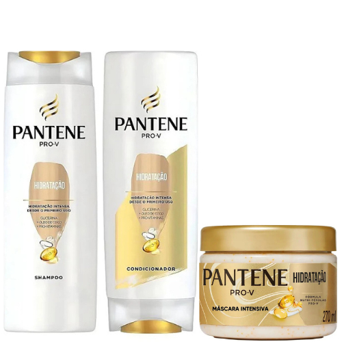 Kit Pantene Hidratação Shampoo+Condicionador 2x400ml+Máscara 270g ...