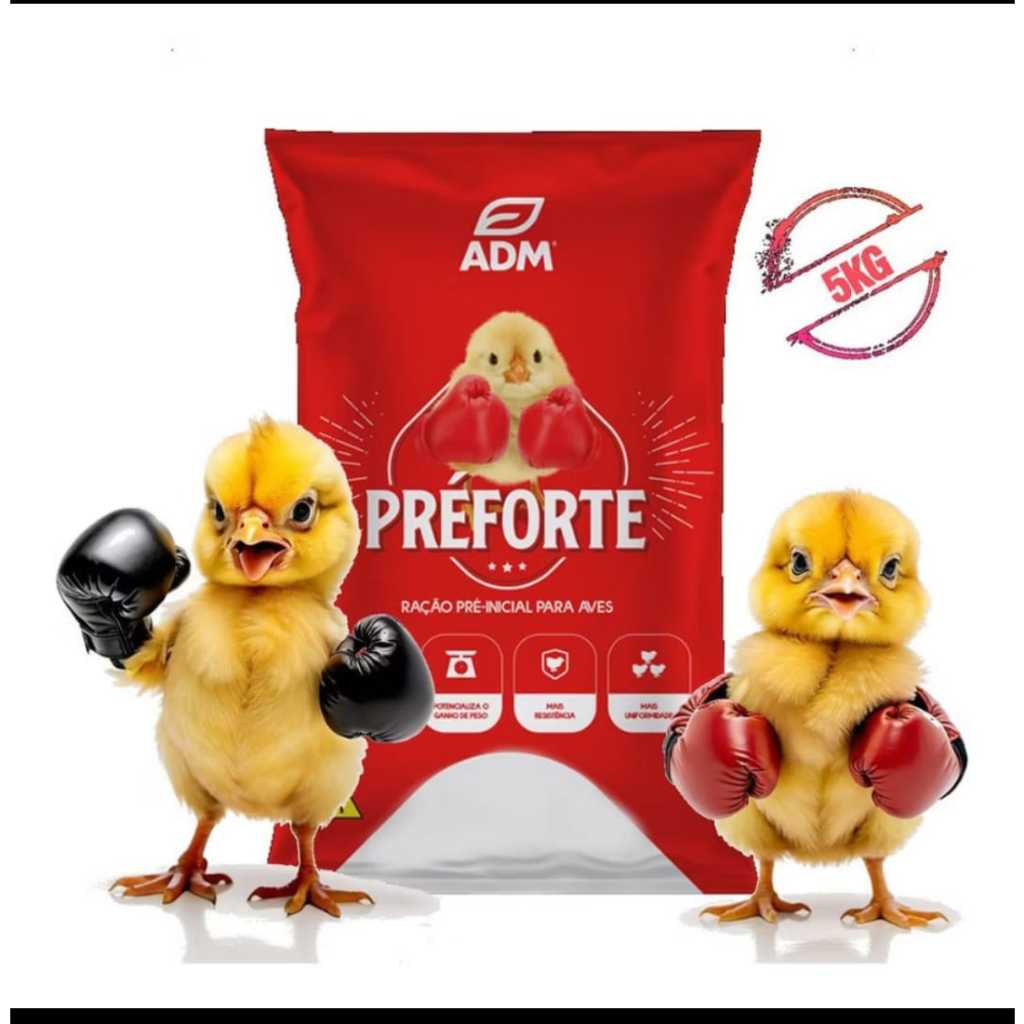 Ração Pré Inicial Para Aves Pintinhos Adm Presence Preforte 5kg ...