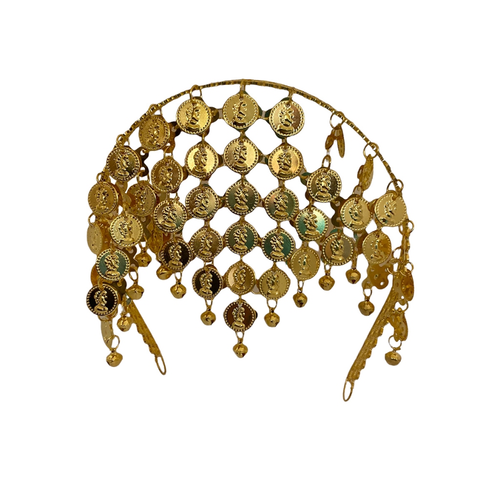 Acessório De Fantasia Carnaval Tiara Odalisca Medalhas Dourada Dança Do ...