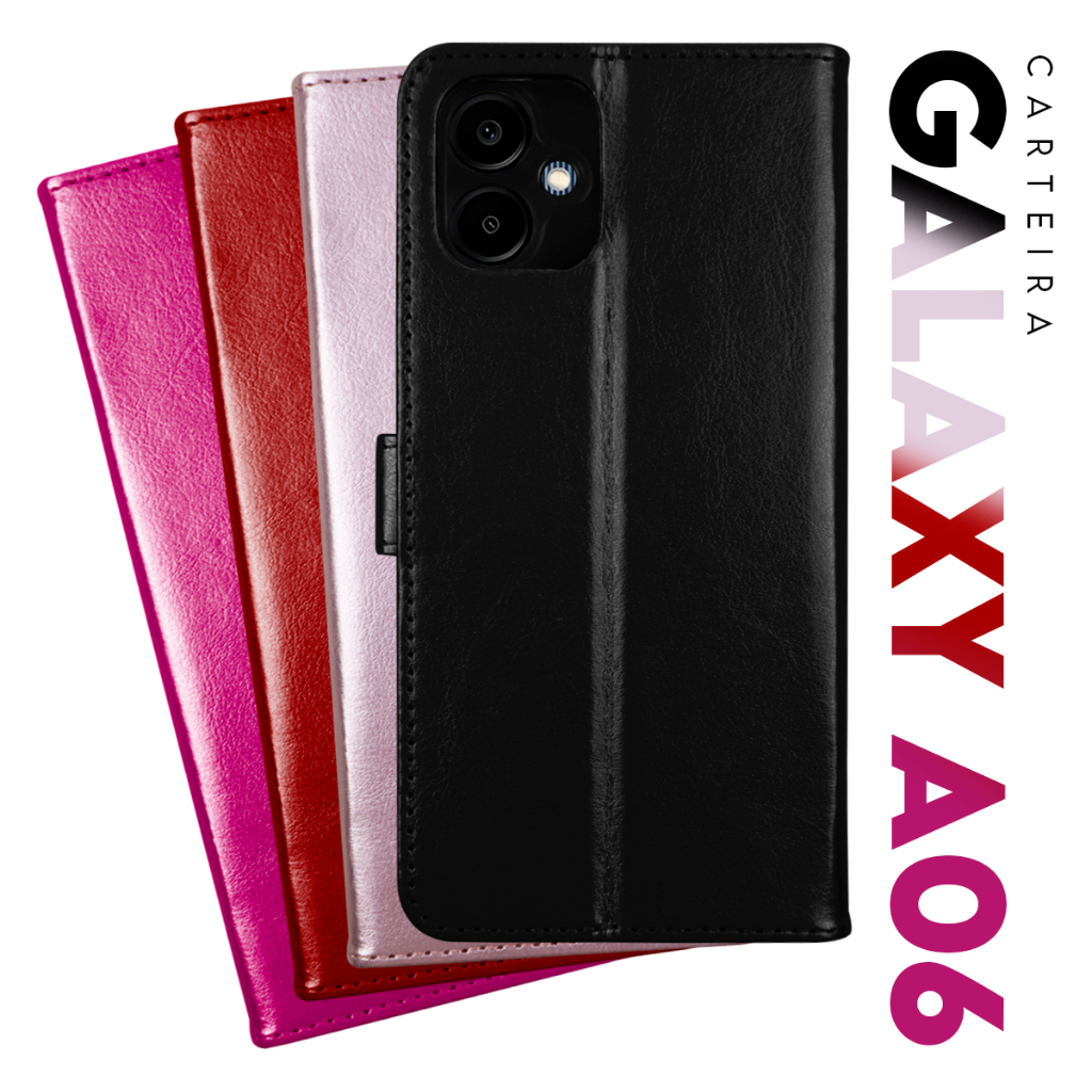 Capa Case Capinha Carteira Flip Cover Couro Sintético PRETA Para ...