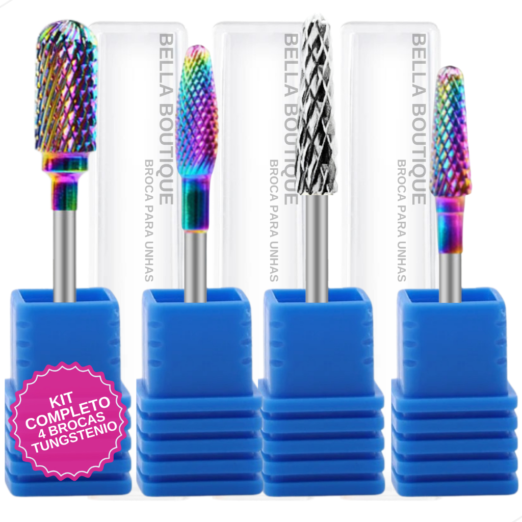 Kit Brocas Tungstênio Unhas Profissional Acabamento Manutenção ...