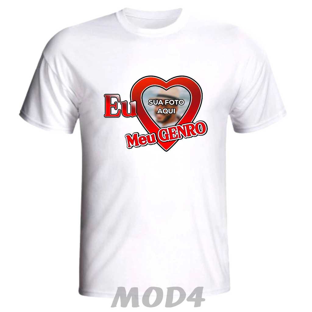 Camisa Personalizada com foto e frase EU AMO MEU GENRO NORA SOGRO SOGRA ...