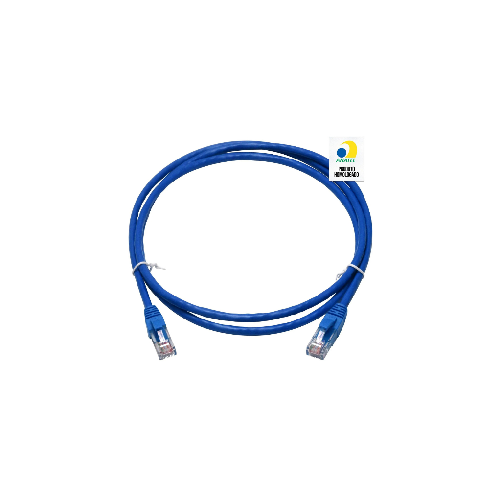 Patch Cord 1,5 Nexans UTP Homoloago Anatel Azul / Vermelho / Cinza ...