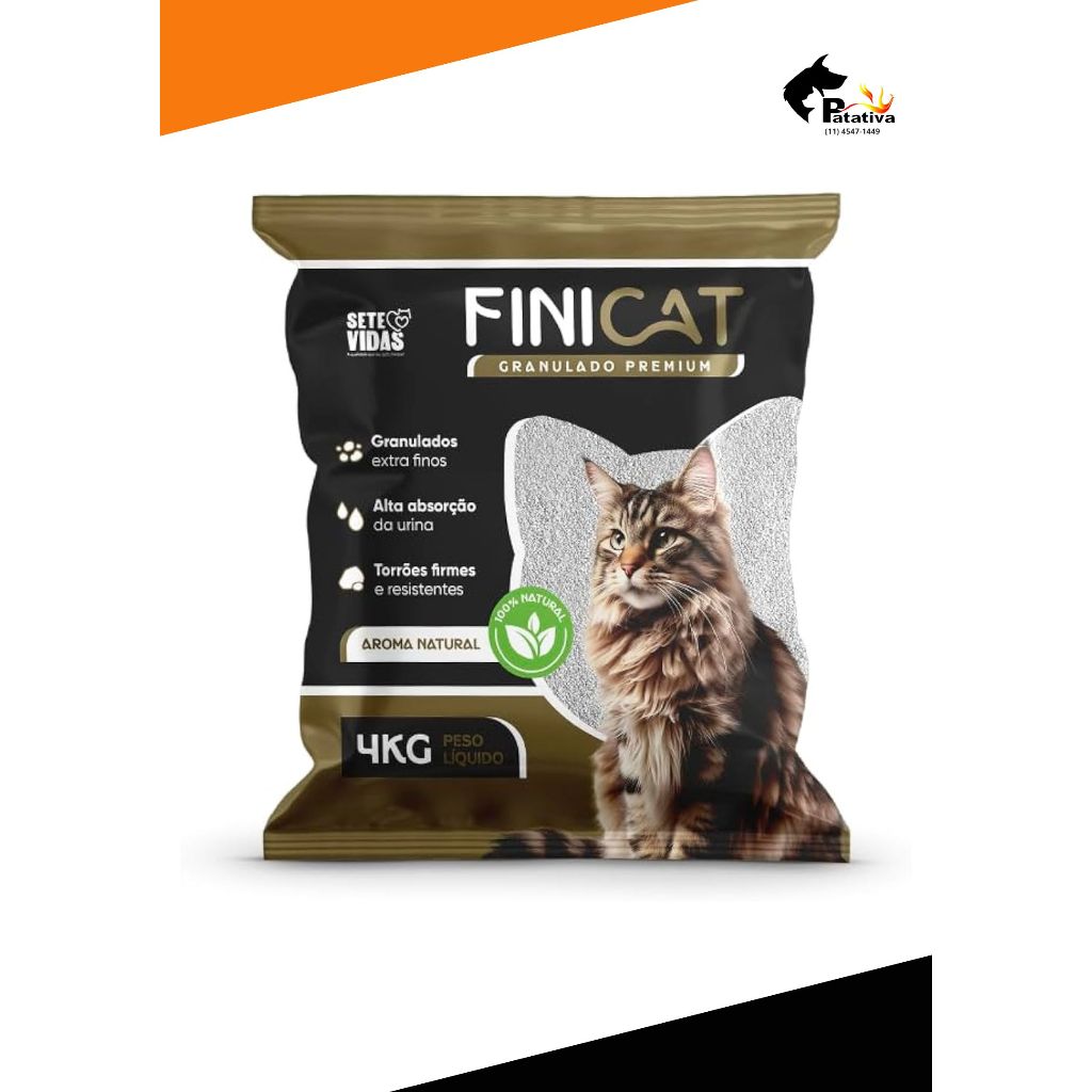 Areia Sanitária Fina para gatos Fini cat Granulados Premium com 4kg ...