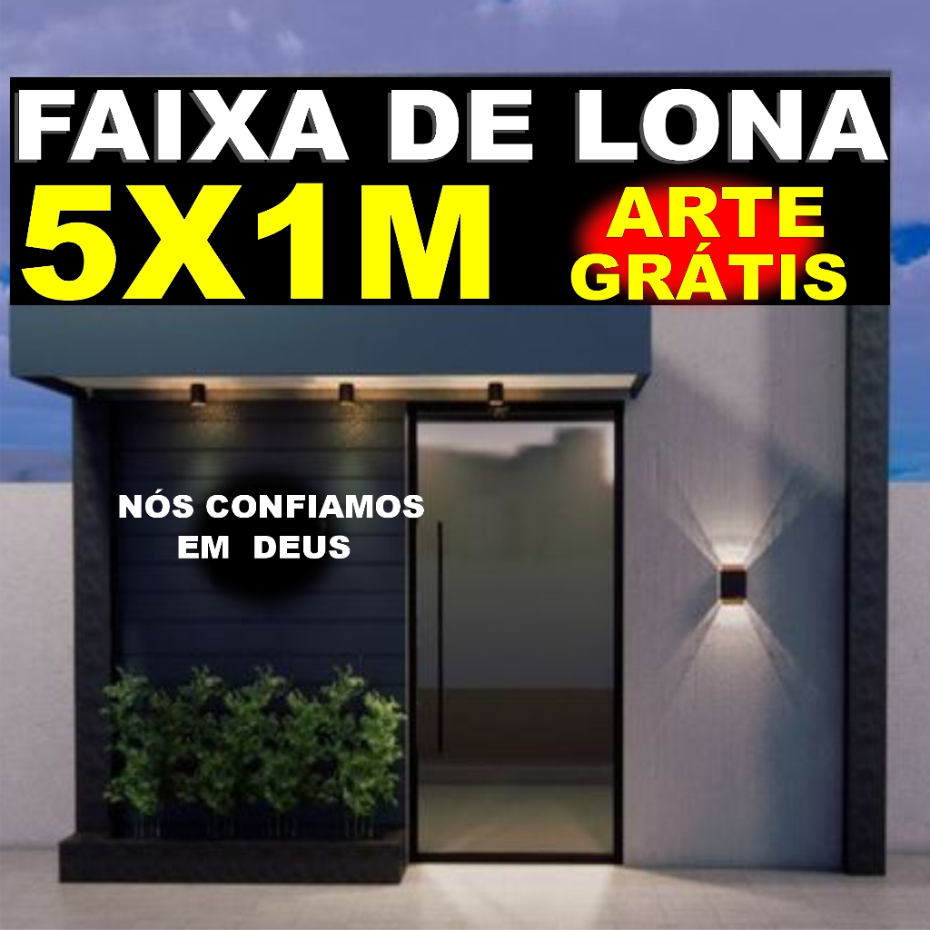 FAIXA LONA/BANNER 5X1 PERSONALIZADA ARTE GRATIS | Shopee Brasil