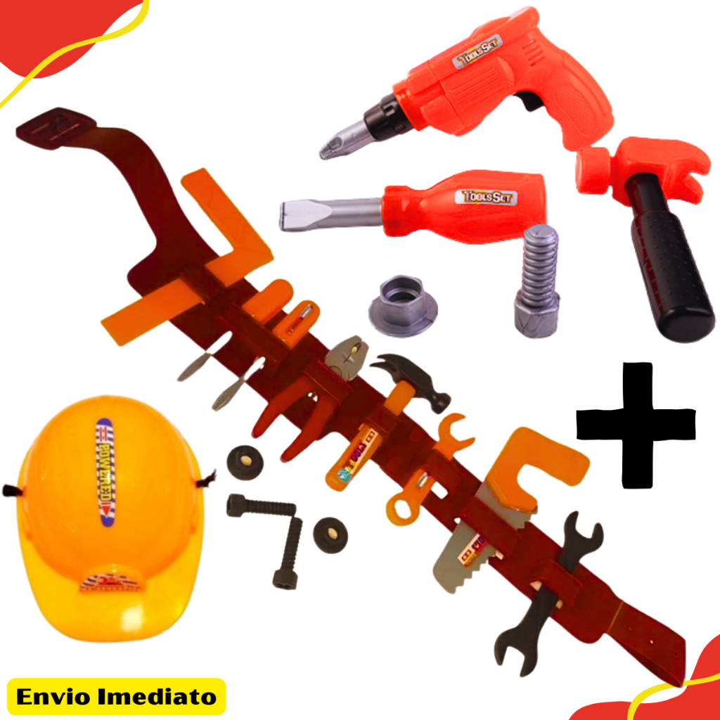 Kit Infantil Cinto Ferramentas + Marceneiro Com 19 Peças Variadas ...