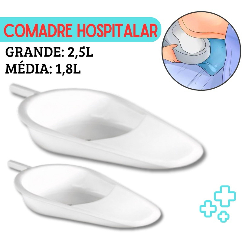 Comadre Hospitalar Grande Estilo Pá Penico Para Acamados Fezes Urina ...