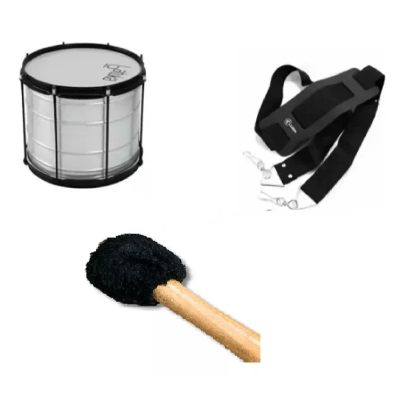 Kit Surdo Batuka com Talabarte 2 Ganchos e Baqueta Maçaneta para ...