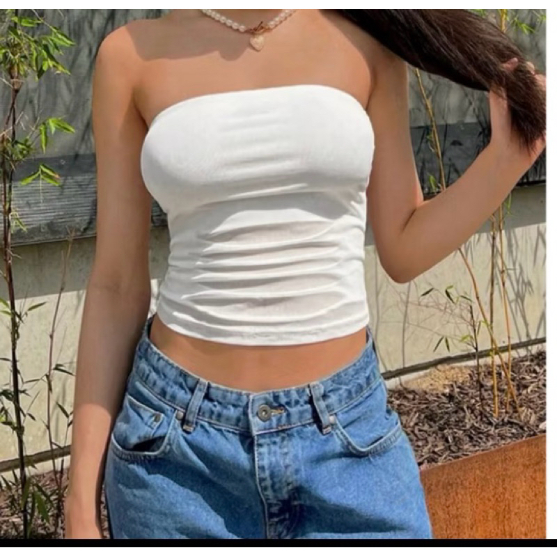 Cropped SUPLEX Básico Feminino Tomara que Caia Comprido Tubinho Duplo ...