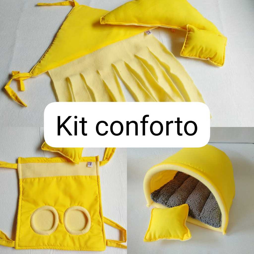 Kit CONFORTO para porquinhos da índia (cama caverna, cama floresta ...
