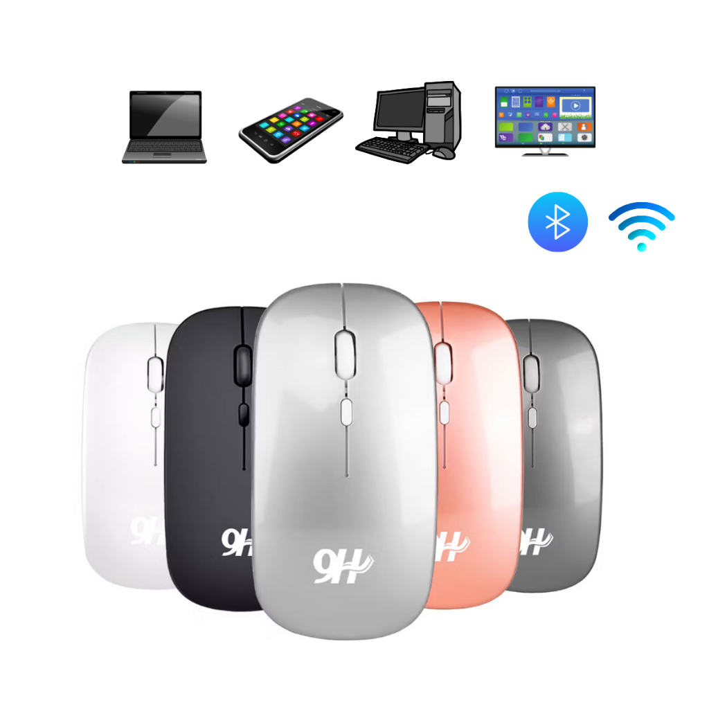 Mouse sem Fio Bateria Recarregável Bluetooth Led RGB Óptico 2.4ghz Slim notbook Wirelles ...