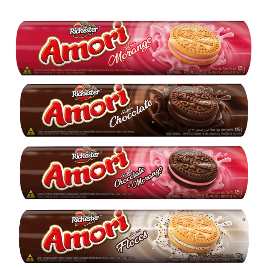 Biscoito recheado Amori Richester kit com 10 unidades | Shopee Brasil