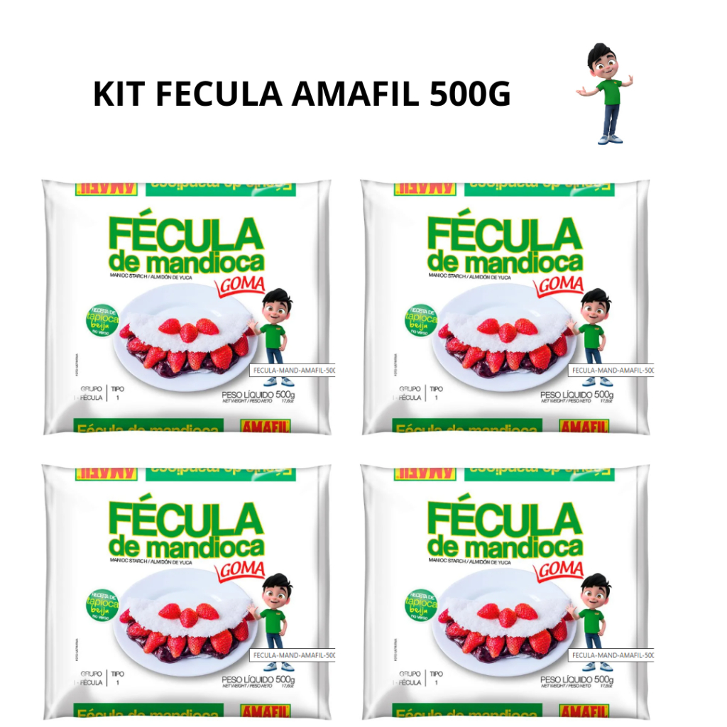 KIT FECULA DE MANDIOCA AMAFIL 500G - 4 PCT PL | Shopee Brasil