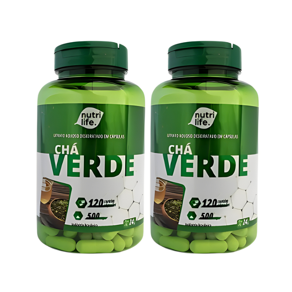 2UN Chá Verde- 120 capsulas 500Mg- Ajuda na perda de Gordura- a pronta ...