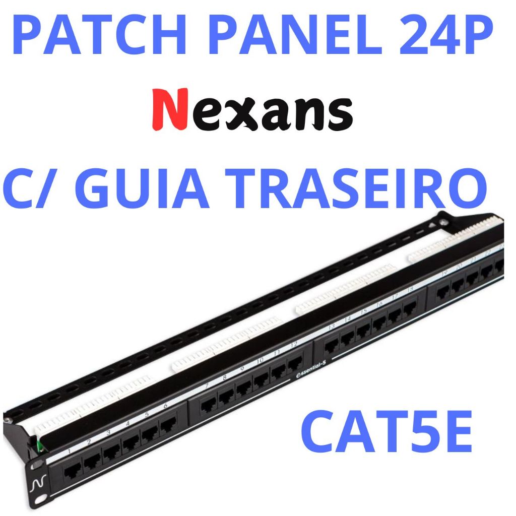 Patch Panel 24P Nexans Com Guia Traseiro RJ45 N500.204-B | Shopee Brasil