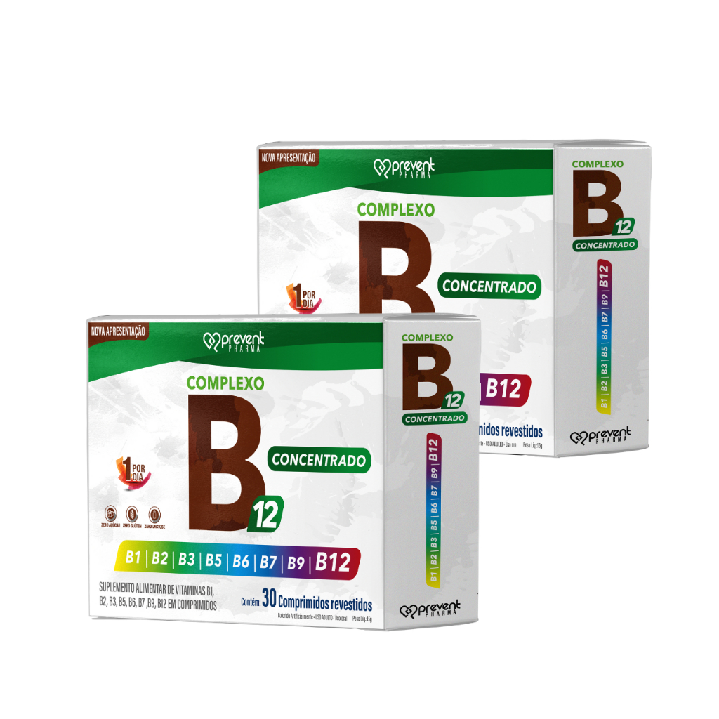 KIT 2 COMPLEXO B12 CONCENTRADO 60CPR PREVENT PHARMA | Shopee Brasil