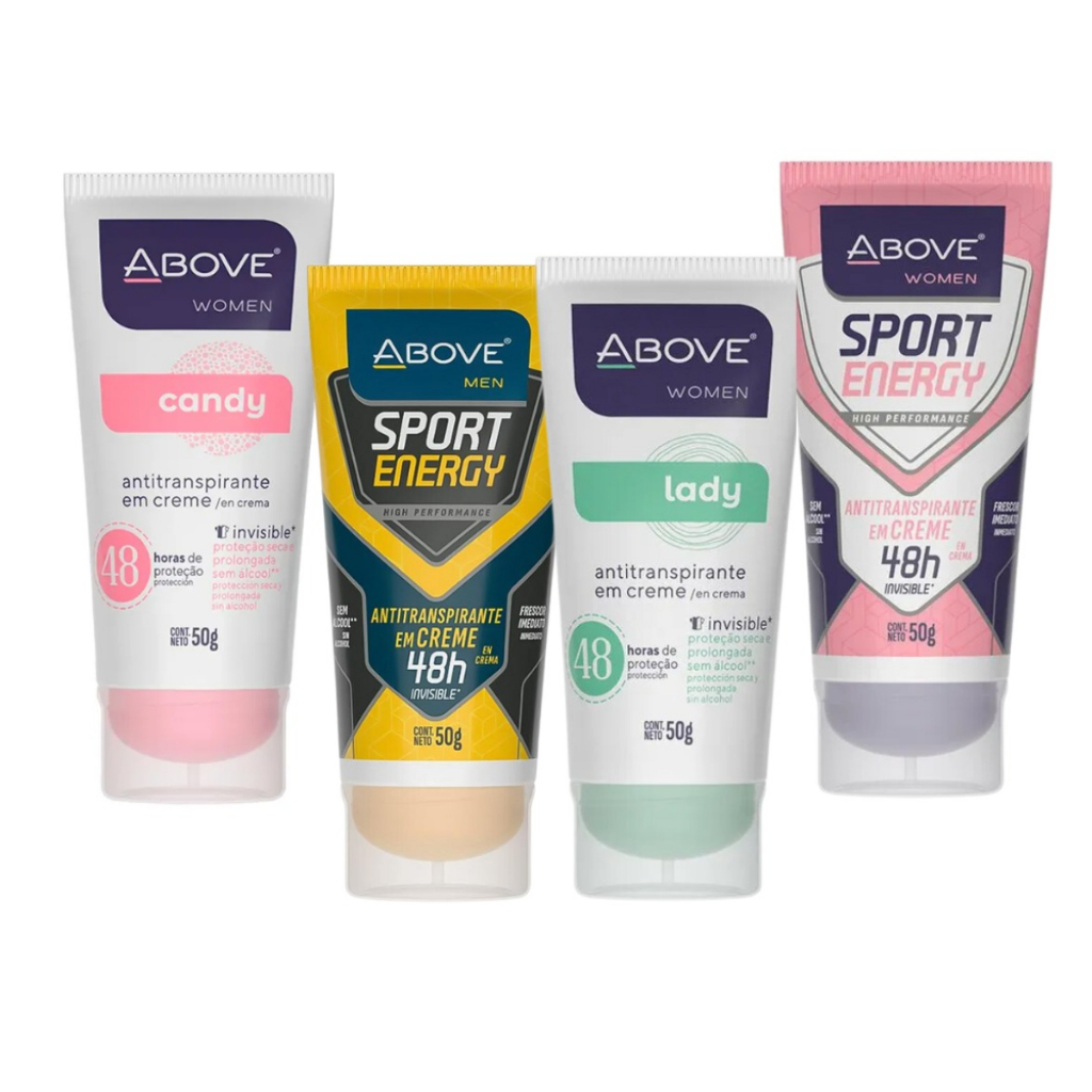 Kit Desodorante Antitranspirante Bisnaga 50g - ABOVE | Shopee Brasil