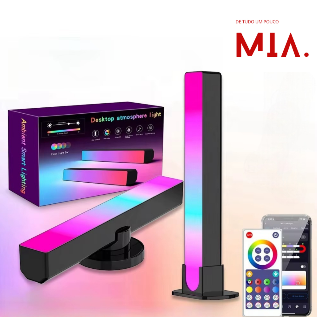 Luminária Rgb de Mesa Barra De Luz Led Ic Sync Music Sincronização ...