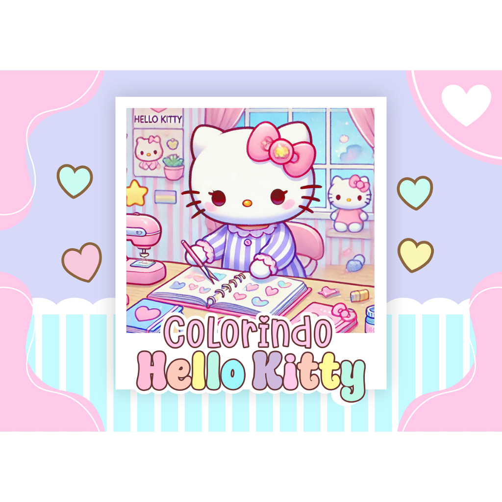 Livro de Colorir Infantil Hello Kitty Capa Dura Papel 180g | Shopee Brasil
