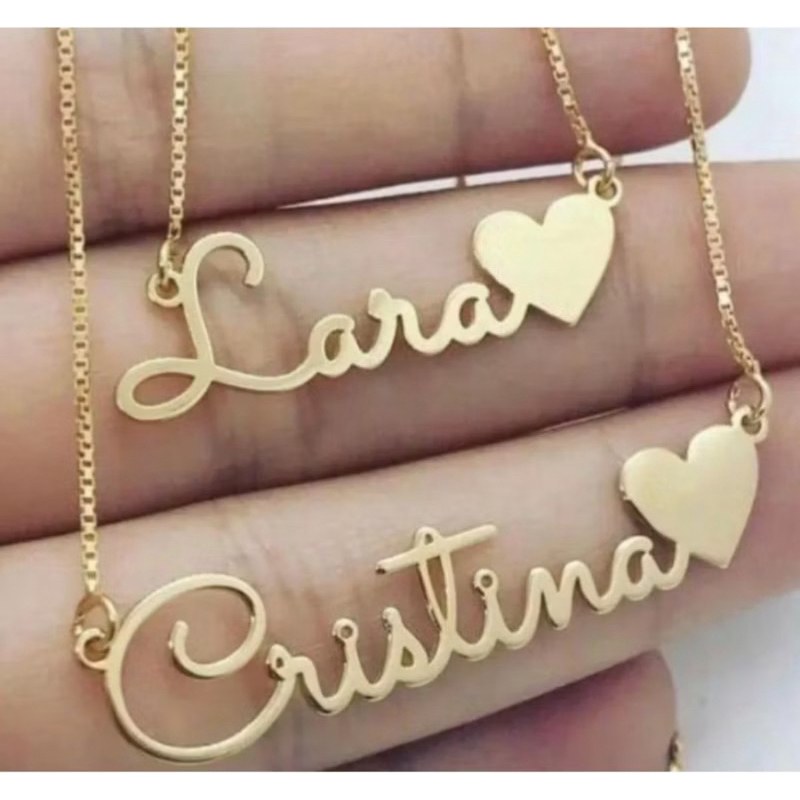 Colar Personalizado com Nome + Detalhe Prata 925 ou Banhado a Ouro ...