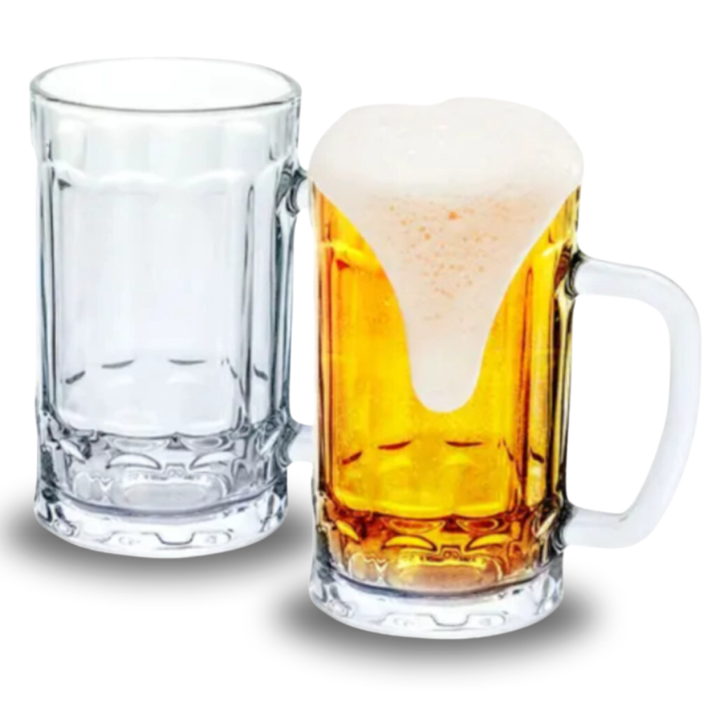 Kit Jogo 2, 4, 6, 8 ou 10 Canecas Chopp Vidro Cerveja Festa 435 ml Congelada Zero Grau Bar ...