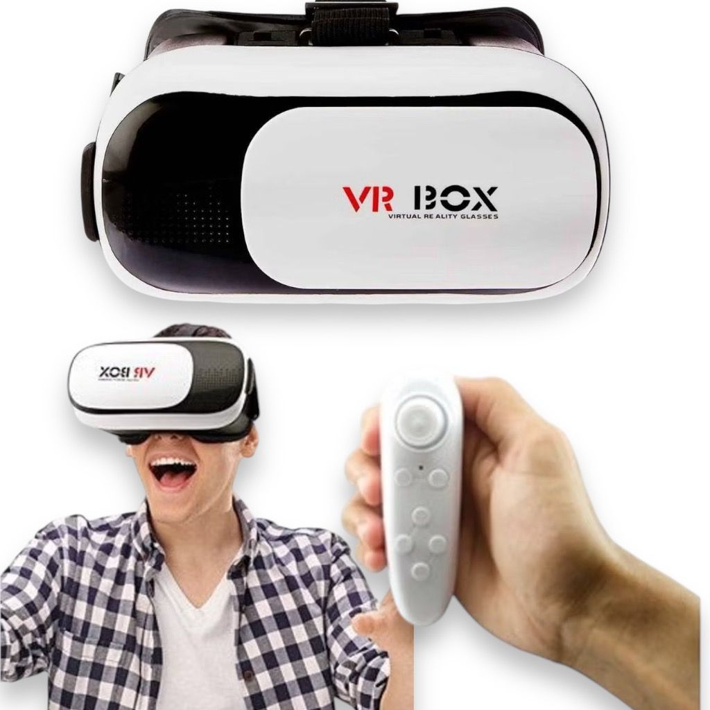 Óculos Vr Box 2.0 Realidade Virtual 3D + Controle Bluetooth e Headphone | Shopee Brasil