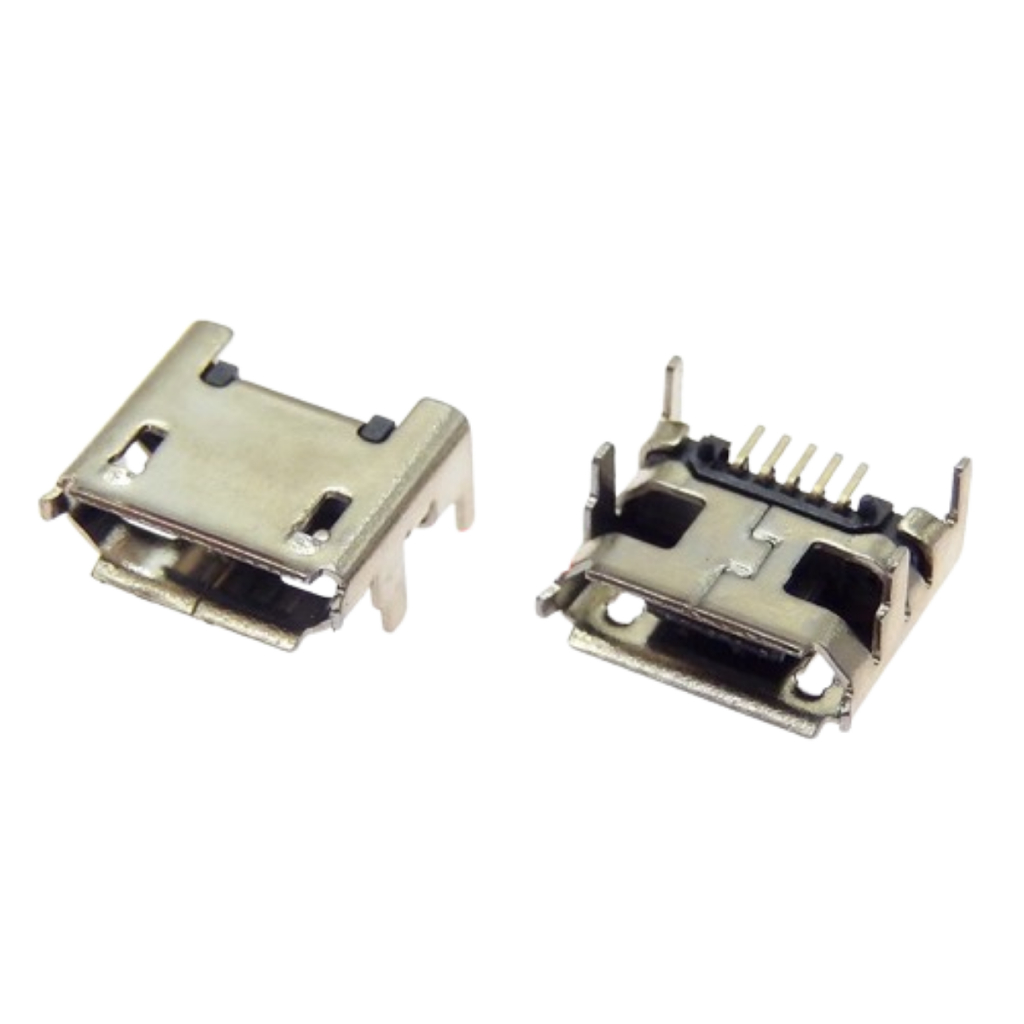 Conector Micro Usb Fêmea 5 Pinos Com 4 Garras Smt | Shopee Brasil