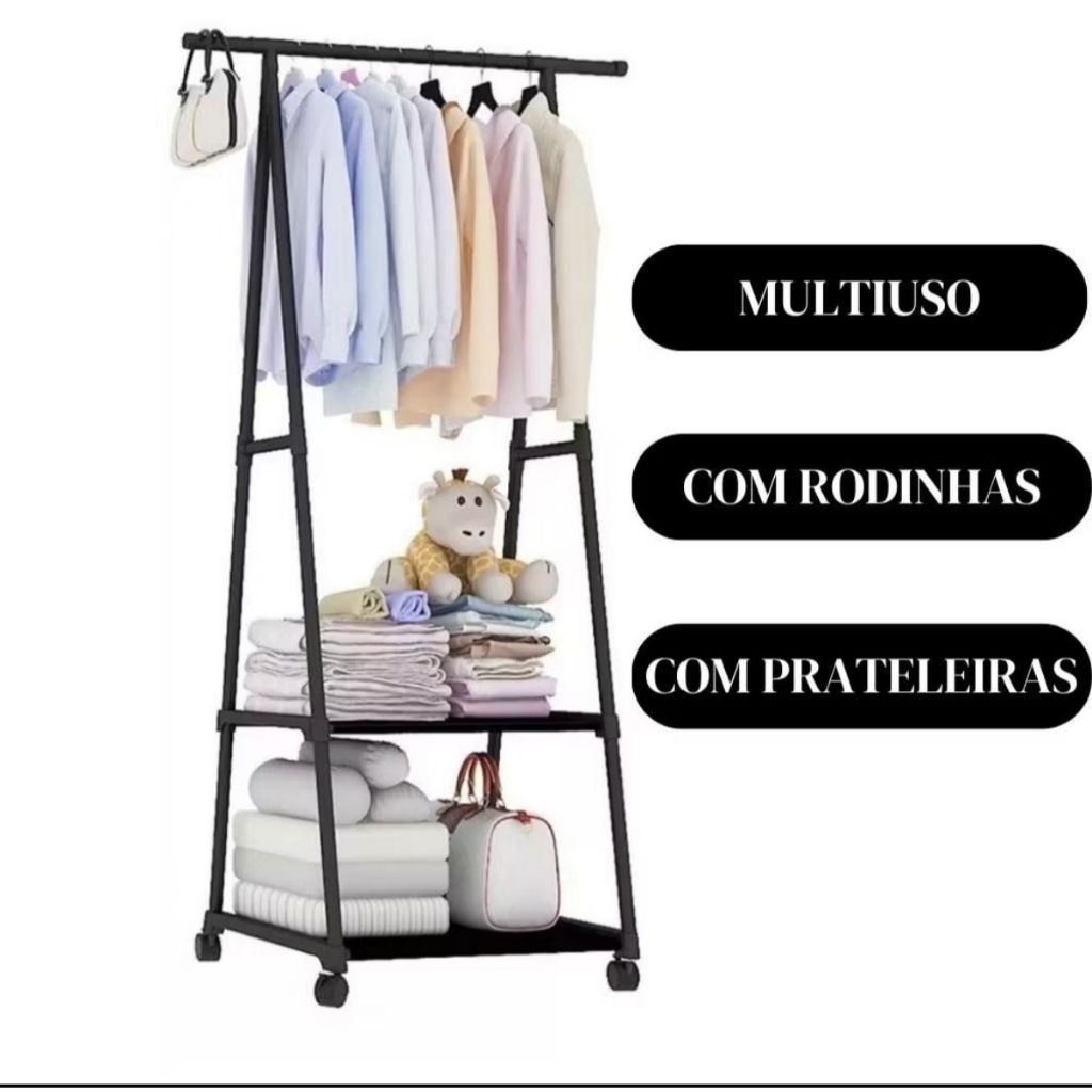 Guarda Roupa Arara Closet de Roupas para Quarto Armário Organizador ...
