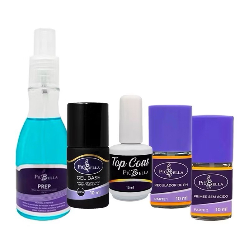 Kit Completo Piu Bella Preparadores De Unha | Shopee Brasil
