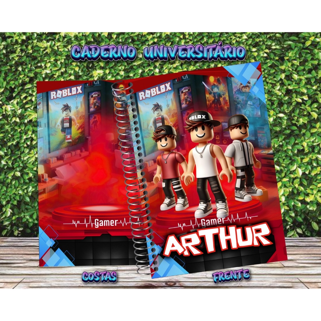 Kit 3 Cadernos Roblox personalizado - 1 Matéria | Shopee Brasil