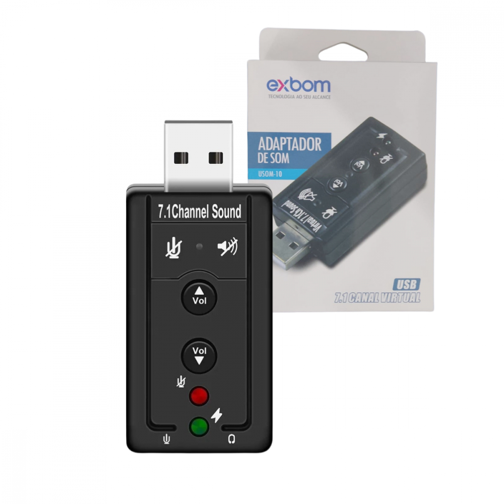 Adaptador Placa De Som Usb 7.1 Virtual Entrada P2 Fone E Mic | Shopee ...