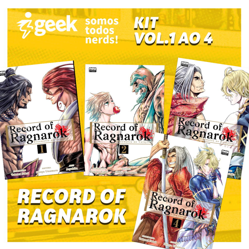 Kit Record Ragnarok vol.1 ao 4, de Shinya Umemura e Takumi Fukui. Ed ...
