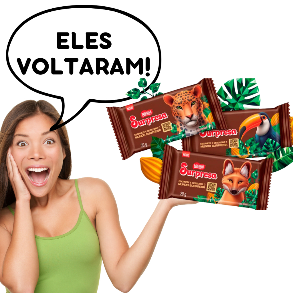 Barra de Chocolate Surpresa Nestlé Kit com 3 Barras de 20g Cada - O ...