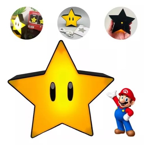 Luminaria Star Nintendo Super Mario Bros Com Som - Estrela Light Com ...