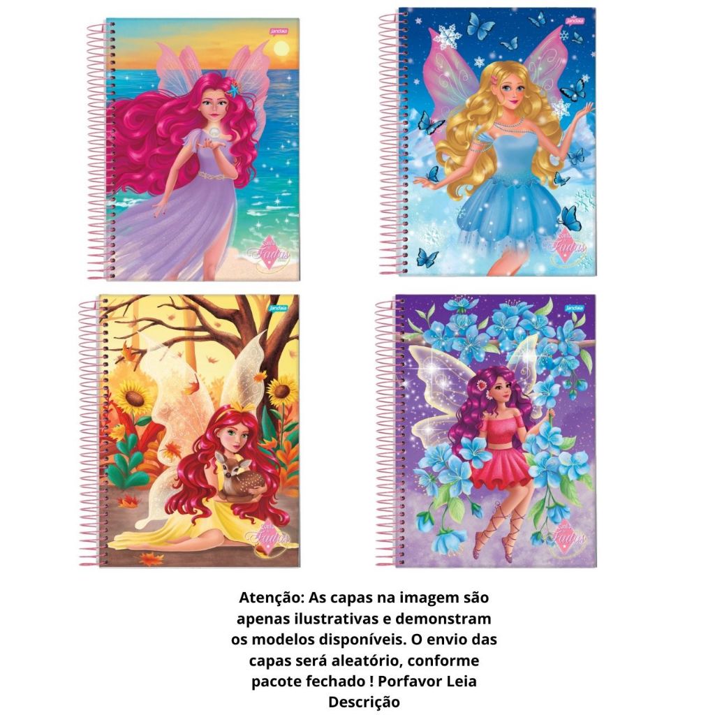 Kit 4 Caderno Espiral Universitário 1 Matéria Jandaia 80 Folhas ...