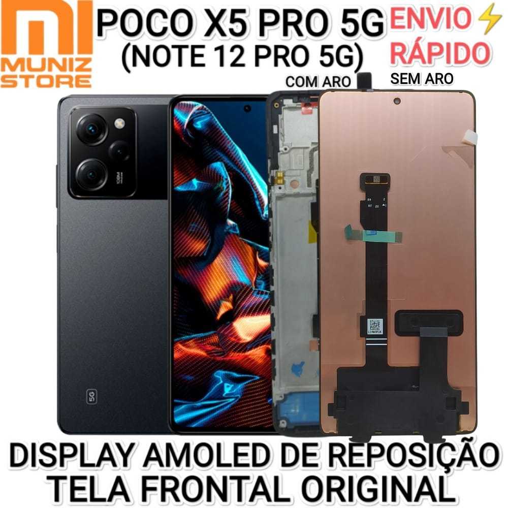 Display Poco X5 Pro/Redmi Note 12 Pro 5G Amoled com Moldura Oled Frontal 100% Original Com Aro ...