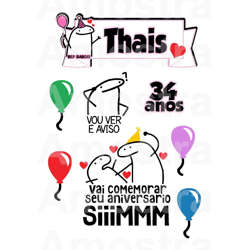 Topo de Bolo Flork, Vai comemorar Sim! personalizado c/ nome e idade Topper de Bolo ...